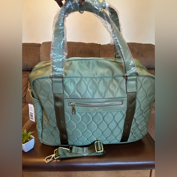 Bella Russo | Bags | Bella Russo Green Quilted Womens Bag Suitcase Type ...